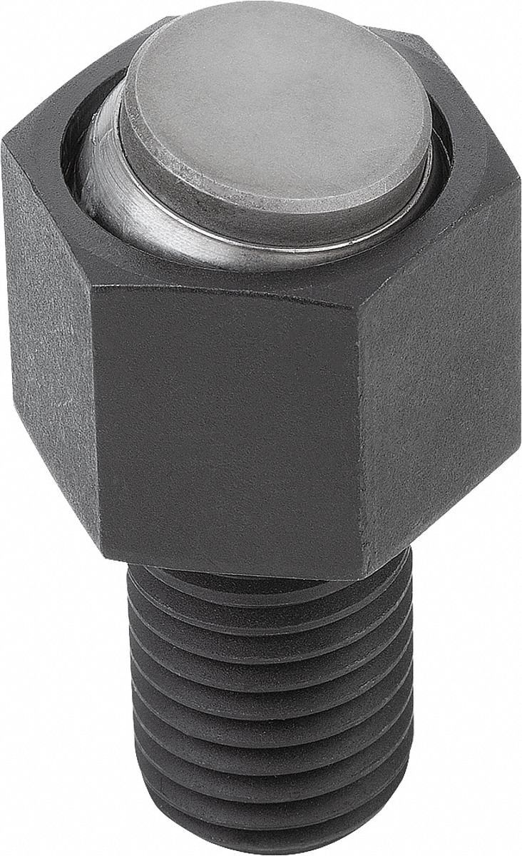 KIPP, Stainless Steel Pad, M12, Threaded Gripper w/Flat Pad - 801YA9 ...