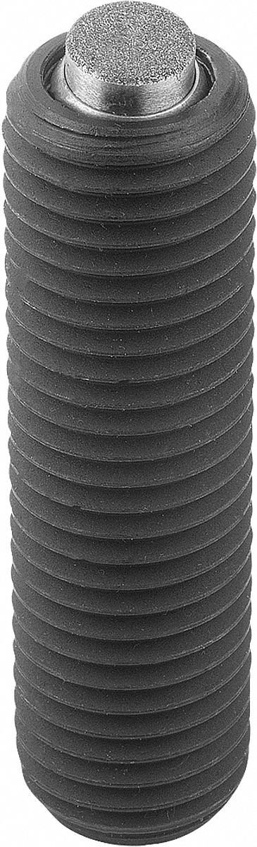 KIPP, M24, 40 mm Thread Lg, Fully-Threaded Gripper w/Diamond Pad ...