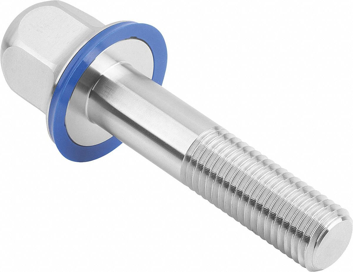 Stainless Steel, Partially Threaded, Hygienic Hex Head Bolt w/Washer ...