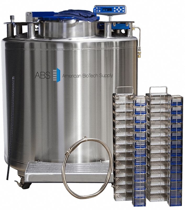 AMERICAN BIOTECH SUPPLY, 698 L Capacity, 45 in Overall Dia, Cryogenic ...
