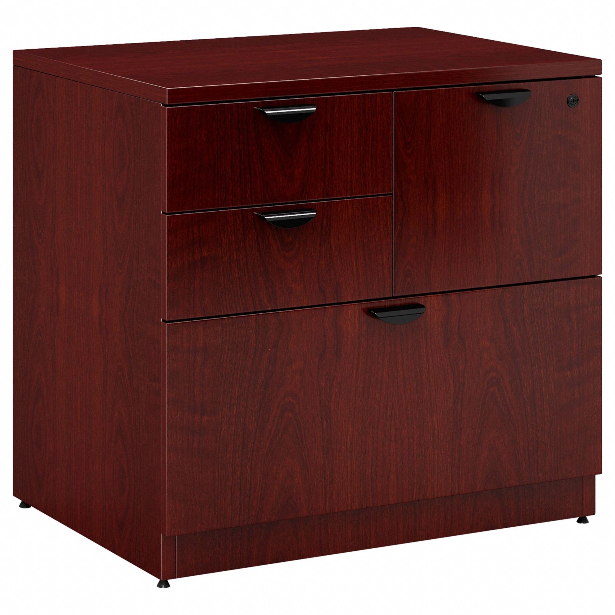 BOSS, Mahogany, 2 Drawers, Combination File Cabinet with Box Drawers ...