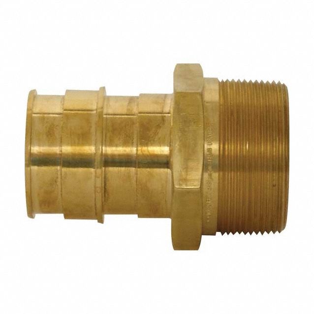 UPONOR, 2 1/2 in ID x 2 1/2 in Pipe Size, Barbed x NPT, Barbed Fitting ...