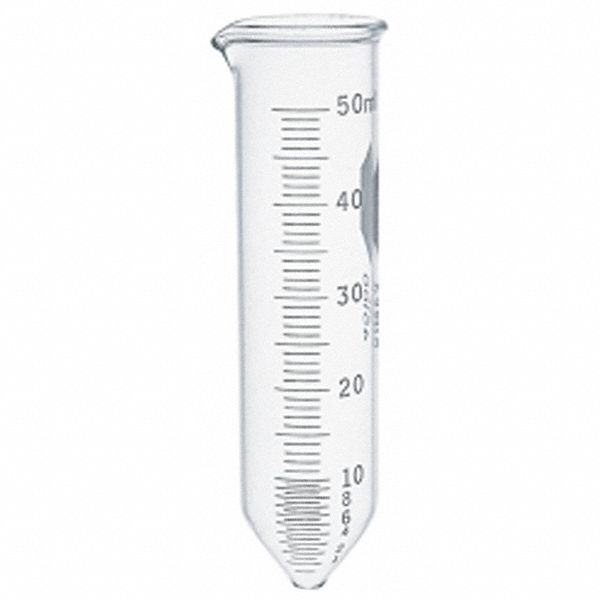 3.3 Borosilicate Glass, 50 mL, Conical Centrifuge Tube - 52NE82|45165-50 - Grainger