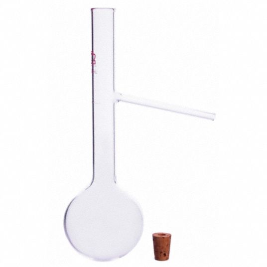 Borosilicate Glass, 200 mL Capacity - mL, Distilling Flask - 52NG75 ...