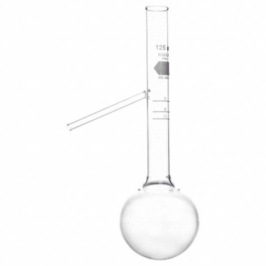Borosilicate Glass, 125 mL Capacity - mL, Distilling Flask - 52NL28 ...