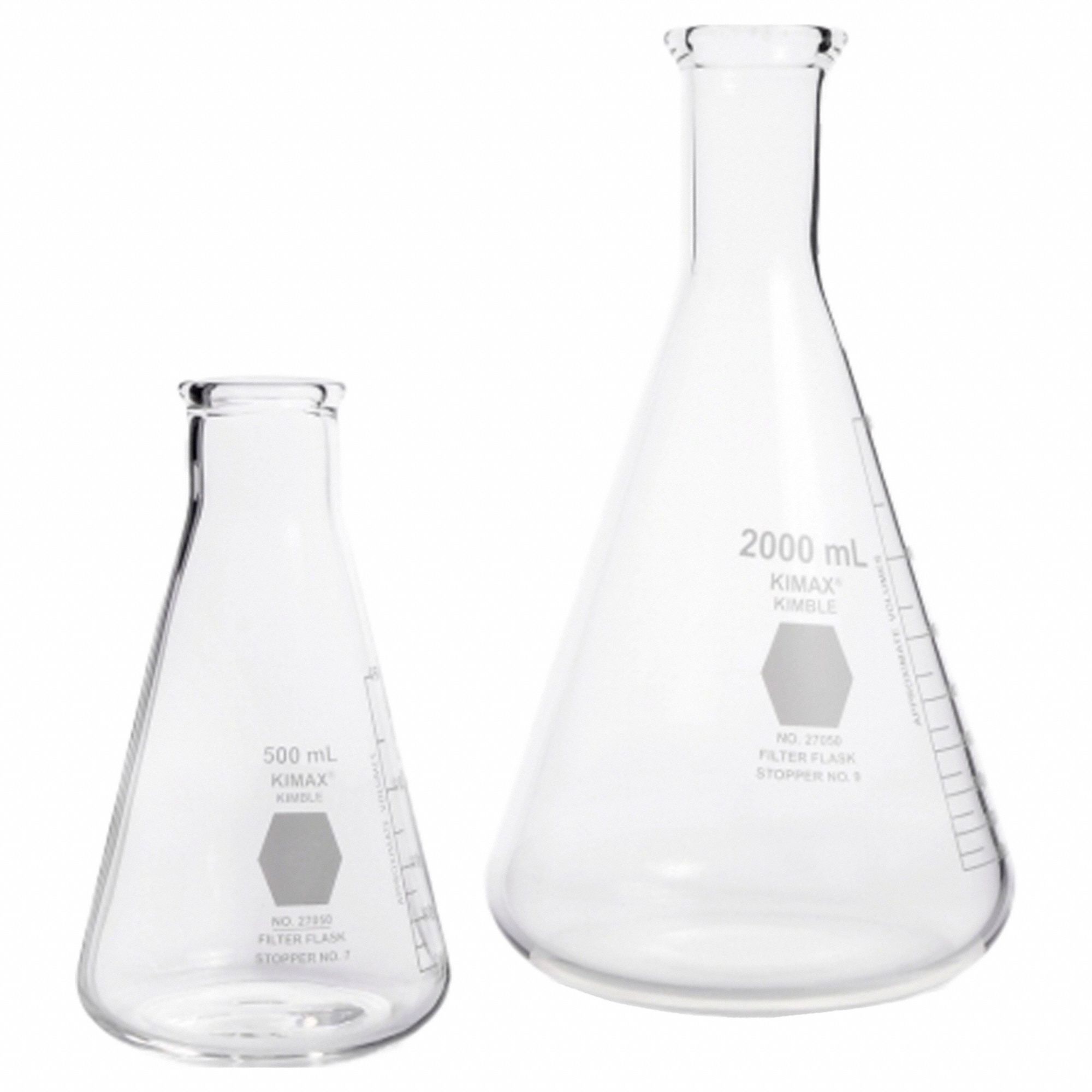 Borosilicate Glass, 1 L Capacity - mL, Erlenmeyer Flask - 52NG70|27050 ...