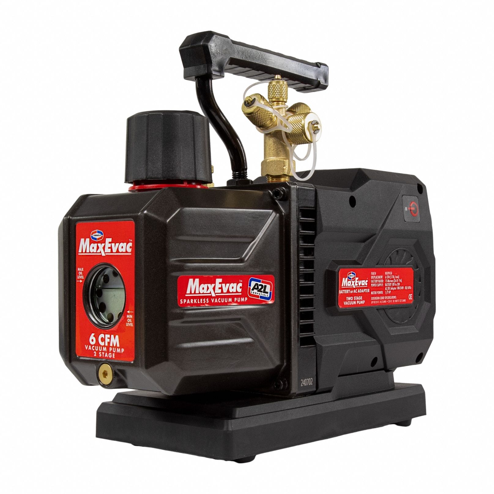 UNIWELD, 6 cfm, 15 micron Ultimate Vacuum, Vacuum Pump - 877EV1|MEVP6SB ...