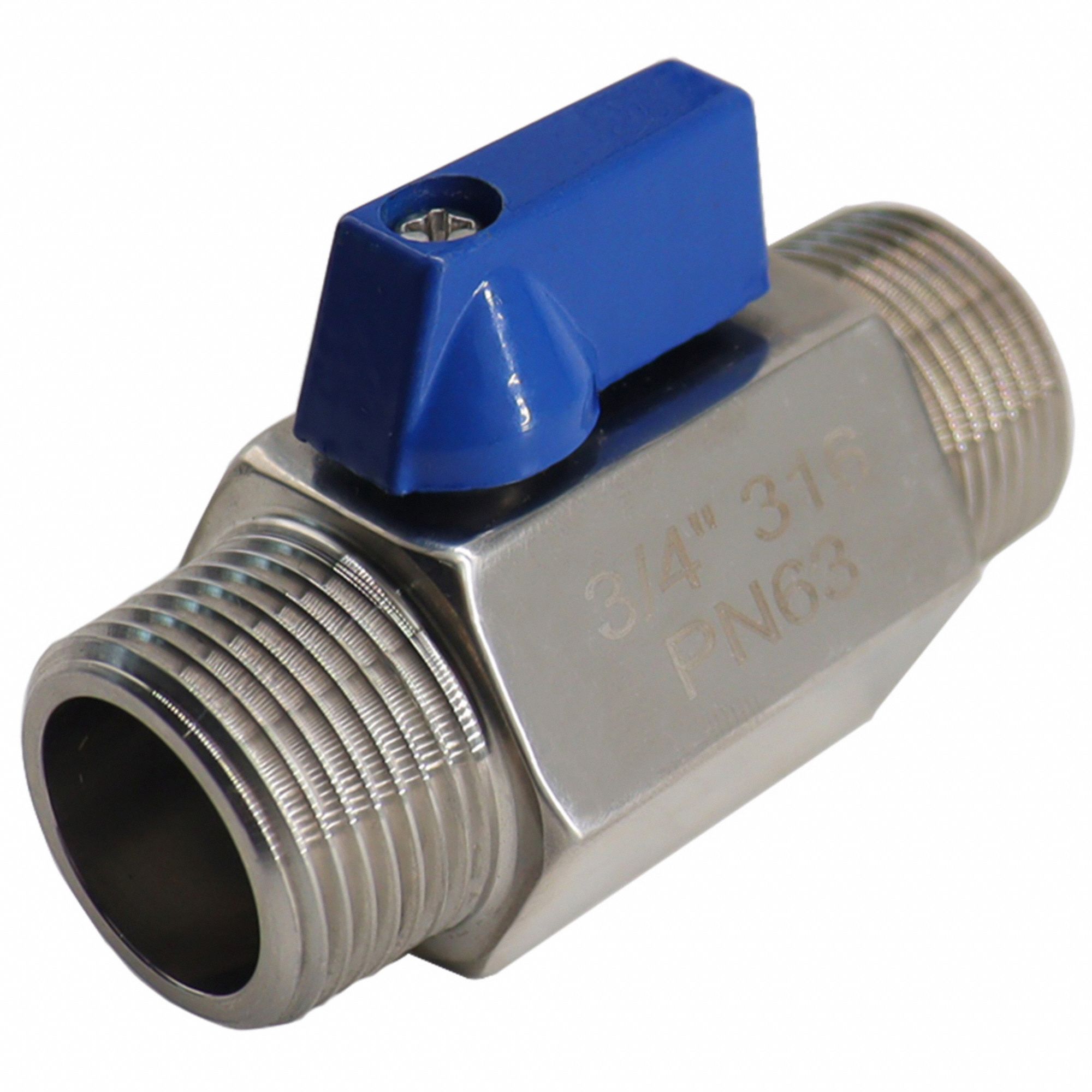 1/2 in, 316 Stainless Steel, Manual Two-Way Ball Valve - 796AE3 ...