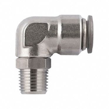 AIGNEP USA, 10 mm OD x 1/4 in Pipe Size, Push-to-Connect x Universal Thread, Push-Fit Elbow ...