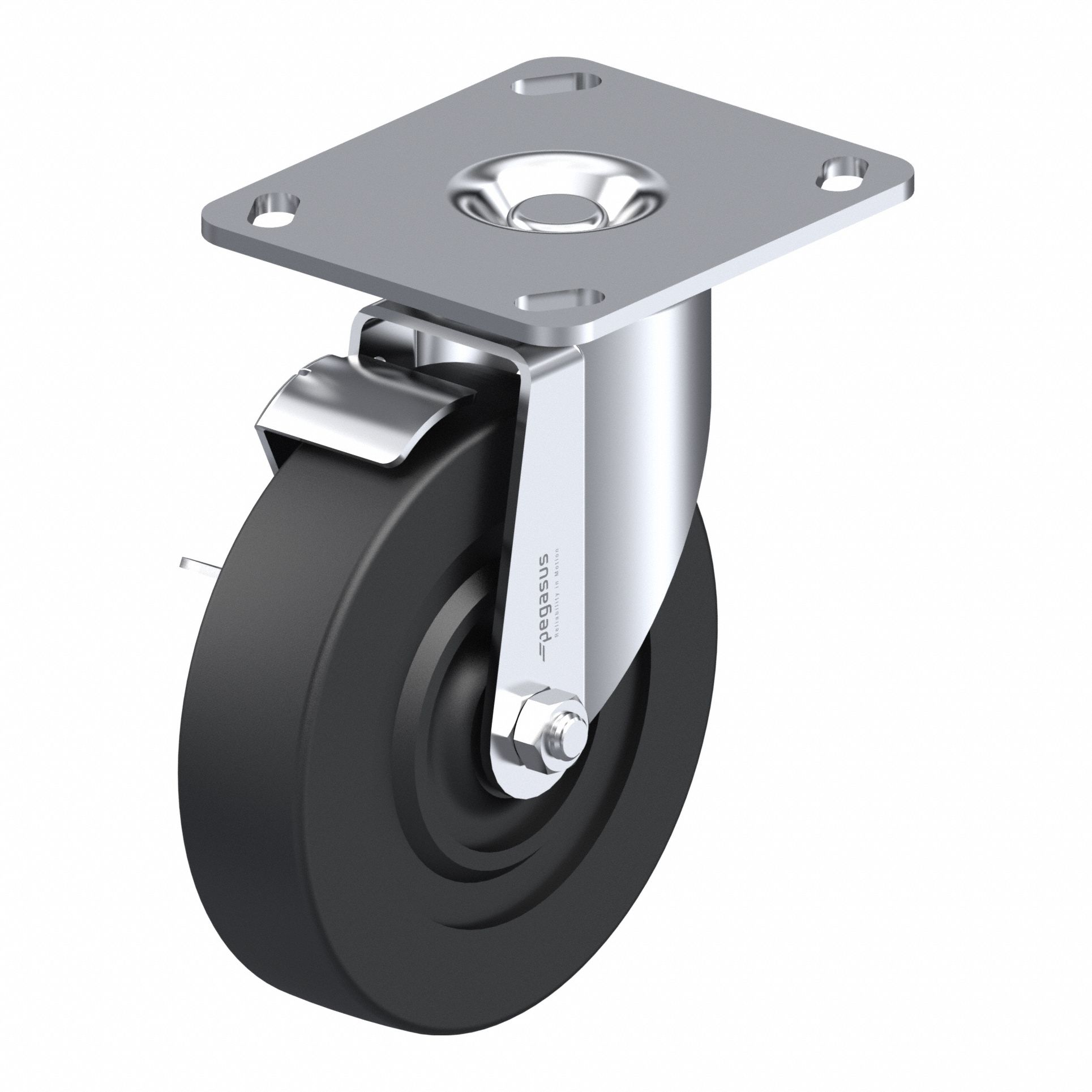 Swivel, Side Brake, Plate Caster - 846TD0|P12S-R050B-P3-WB - Grainger