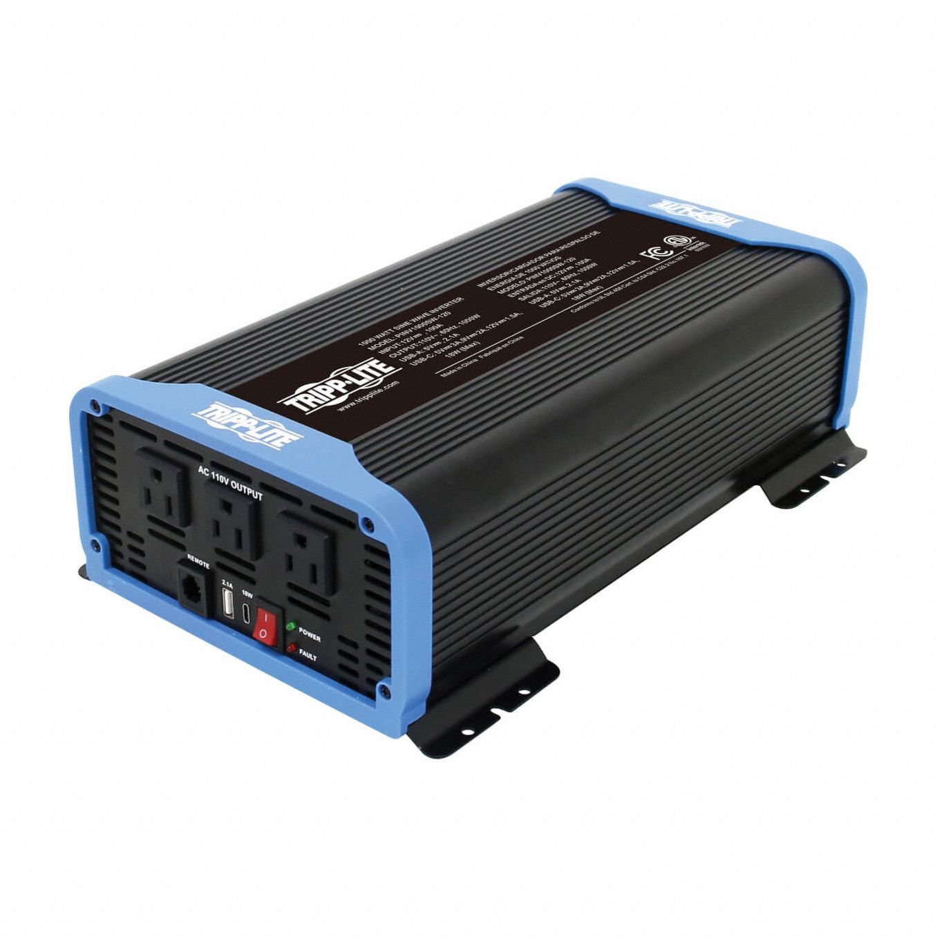 EATON TRIPP LITE, Pure Sine Wave, 2 USB Ports, Power Inverter - 887MM0 ...
