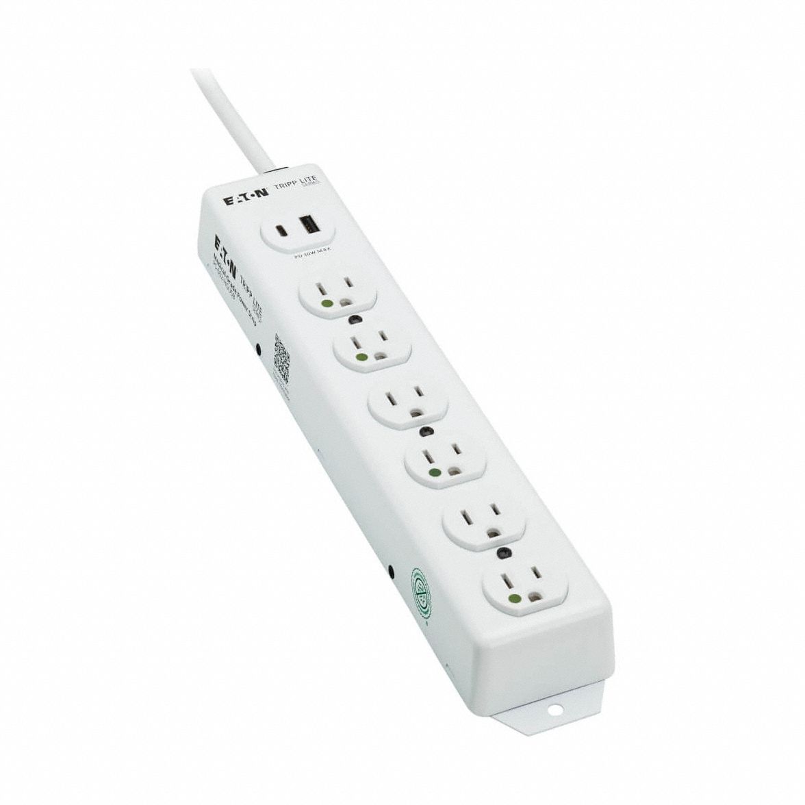 TRIPP LITE, 6 Outlets, 1.5 ft Cord Lg, UL 1363A Medical-Grade Power ...