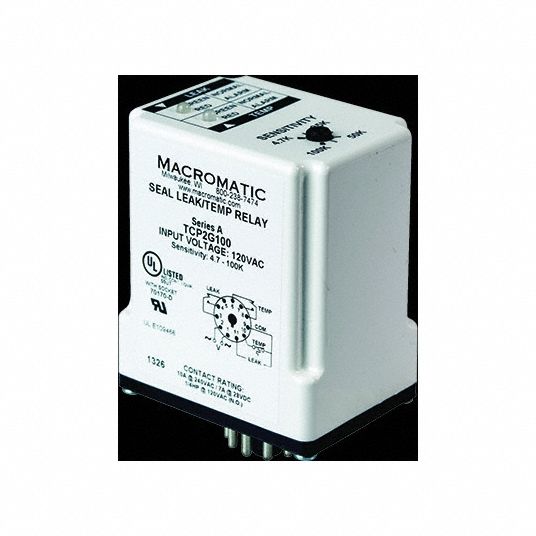 MACROMATIC, Socket Mounted, 7 A Current Rating, Seal/Temp Relay ...