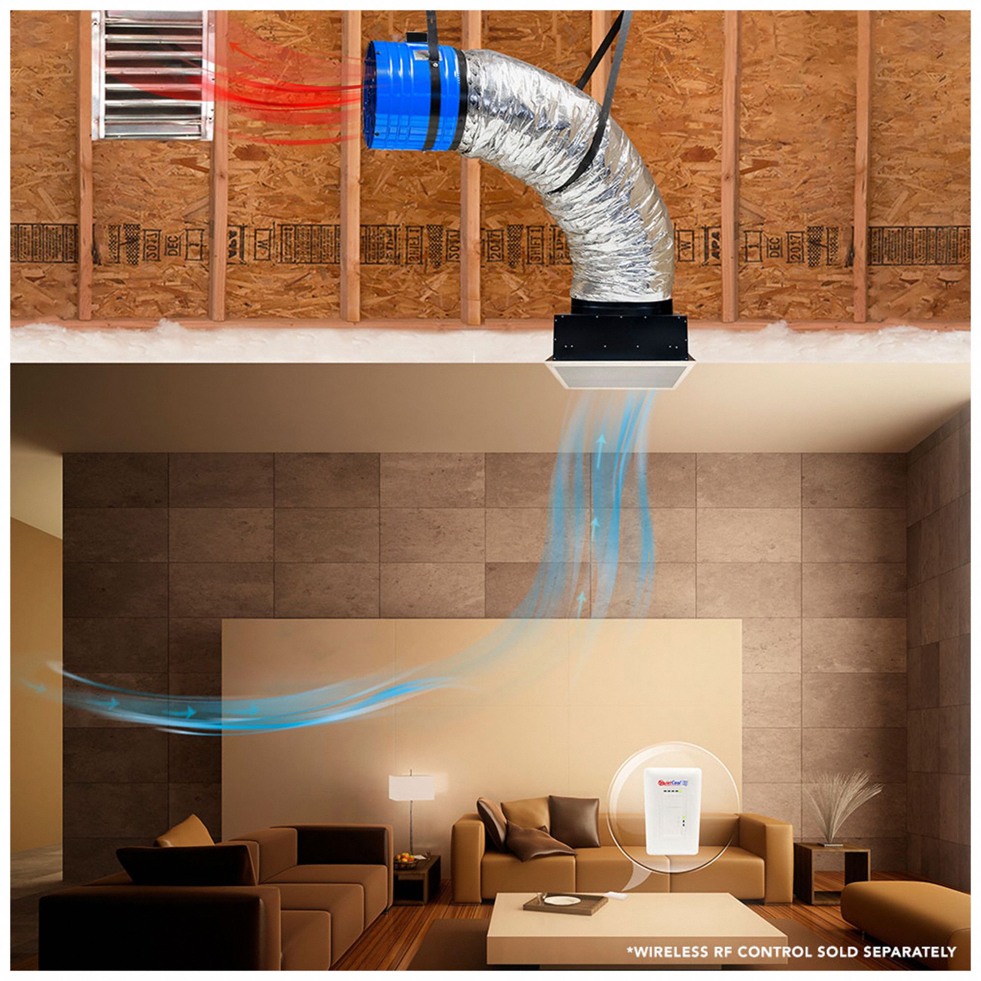 QUIETCOOL Whole House Fan: Ceiling Mount, 22 in Blade, 5,665 cfm Max ...