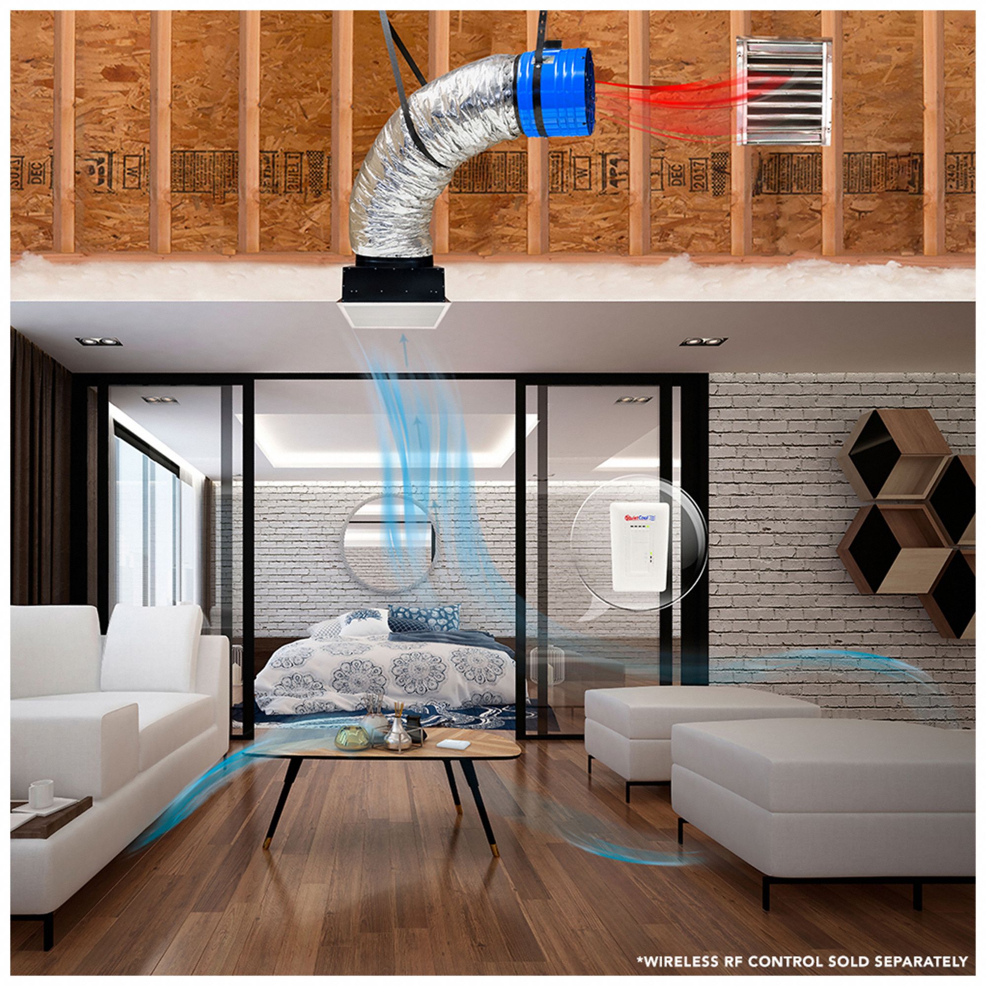 QUIETCOOL Whole House Fan: Ceiling Mount, 24 in Blade, 6,924 cfm Max ...