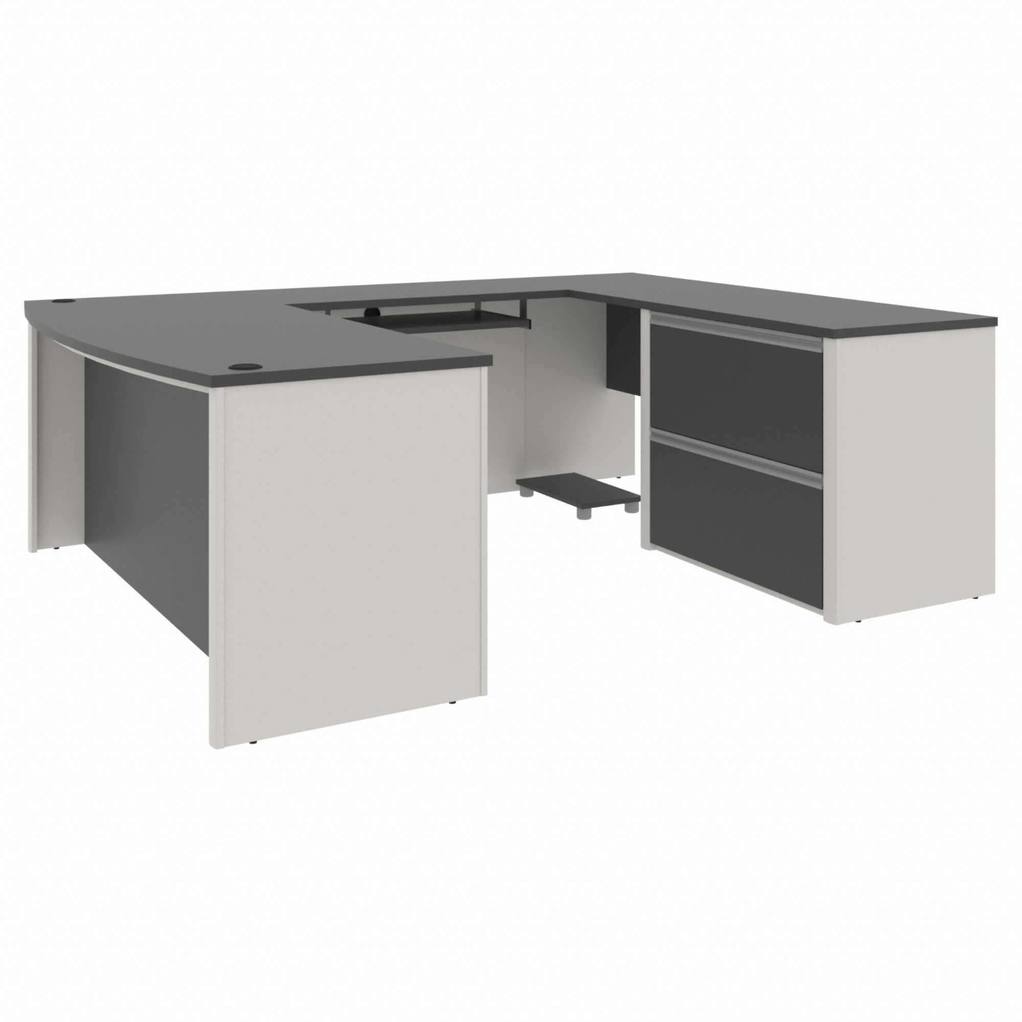 BESTAR, Sandstone, 71 1/8 in Overall Wd, U-Shaped Office Desk - 38XP96 ...