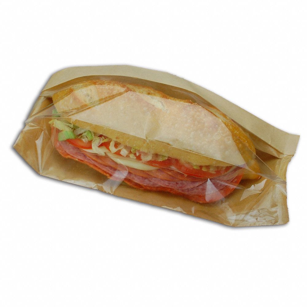 READY FRESH, 4 1/4 in Wd, 2 1/4 in Dp, Window Sandwich Bag - 833GD8|RF ...