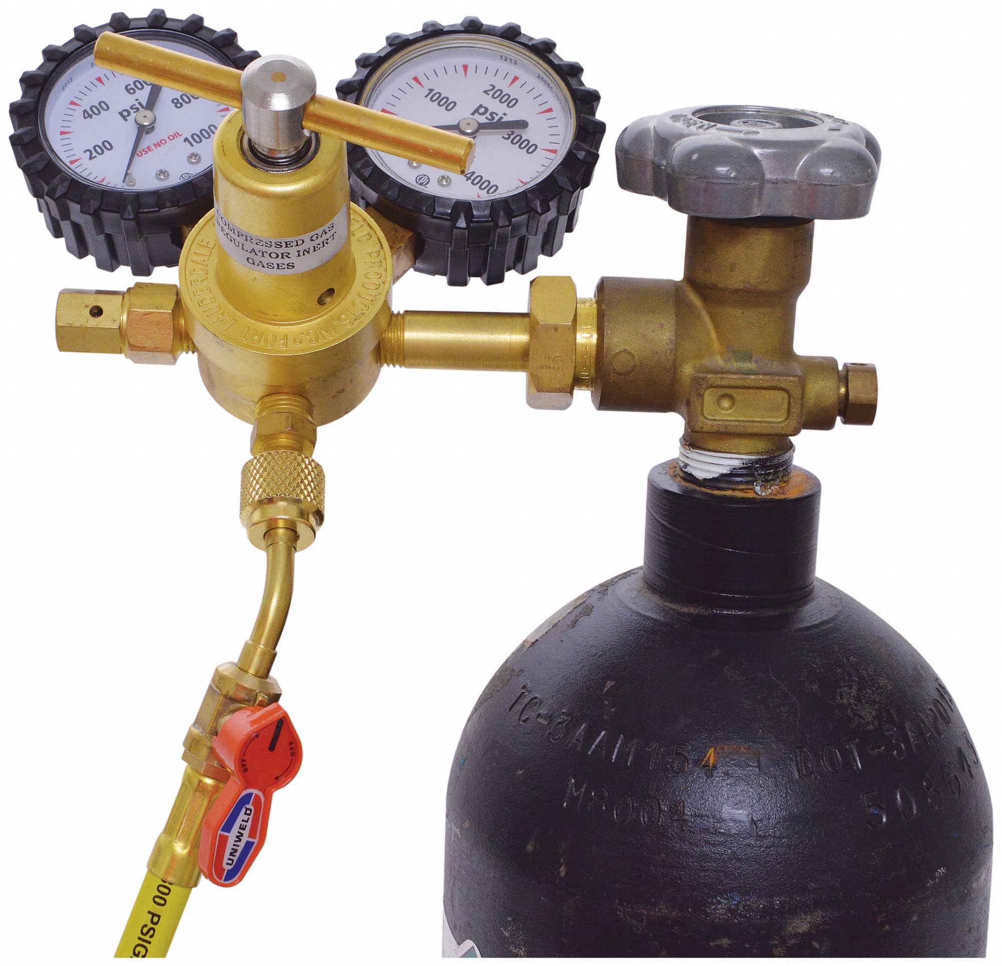 UNIWELD Specialty Gas Regulator: Single Stage, CGA 580 Inlet, 1/4 in ...