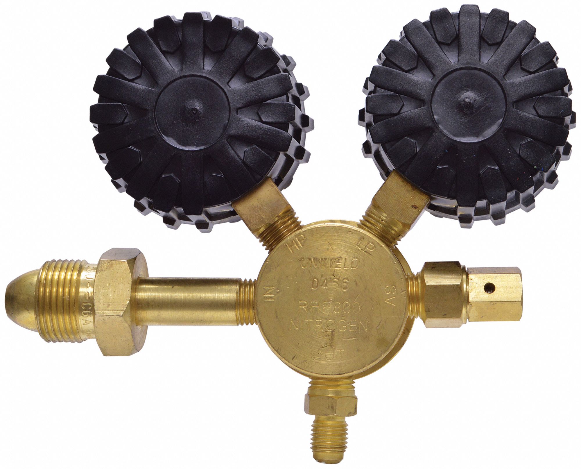 UNIWELD Specialty Gas Regulator: Single Stage, CGA 580 Inlet, 1/4 in ...