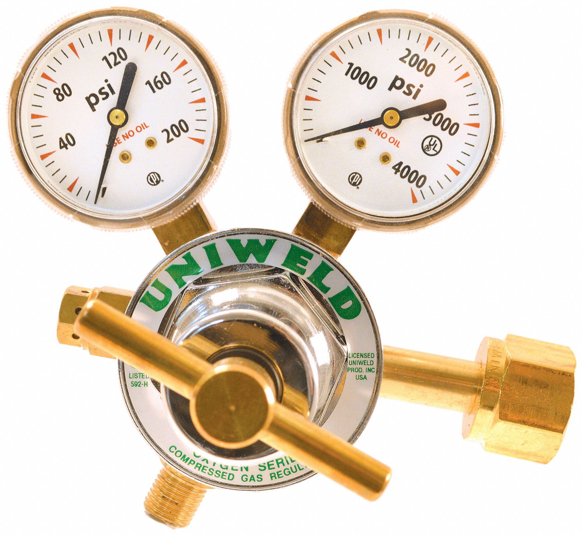 UNIWELD Stage Regulator: Single Stage, CGA 540 Inlet, 9/16"-18 M RH ...