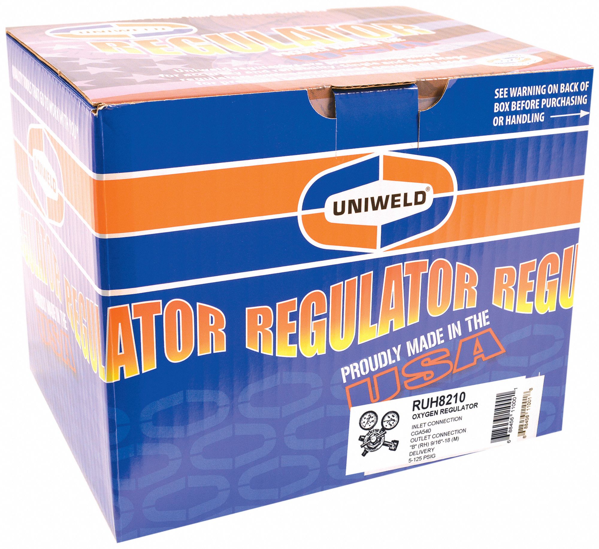 UNIWELD Stage Regulator: Single Stage, CGA 540 Inlet, 9/16"-18 M RH ...