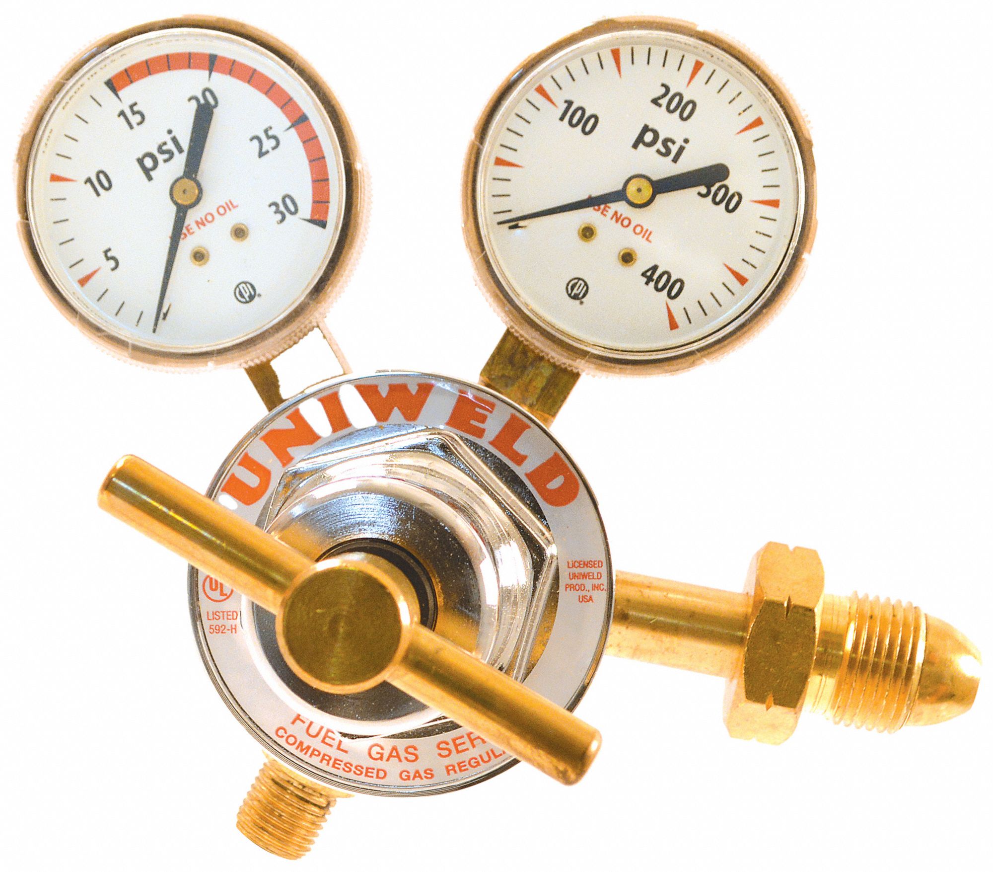 UNIWELD Stage Regulator: Single Stage, CGA 510 Inlet, 9/16"-18 M LH ...