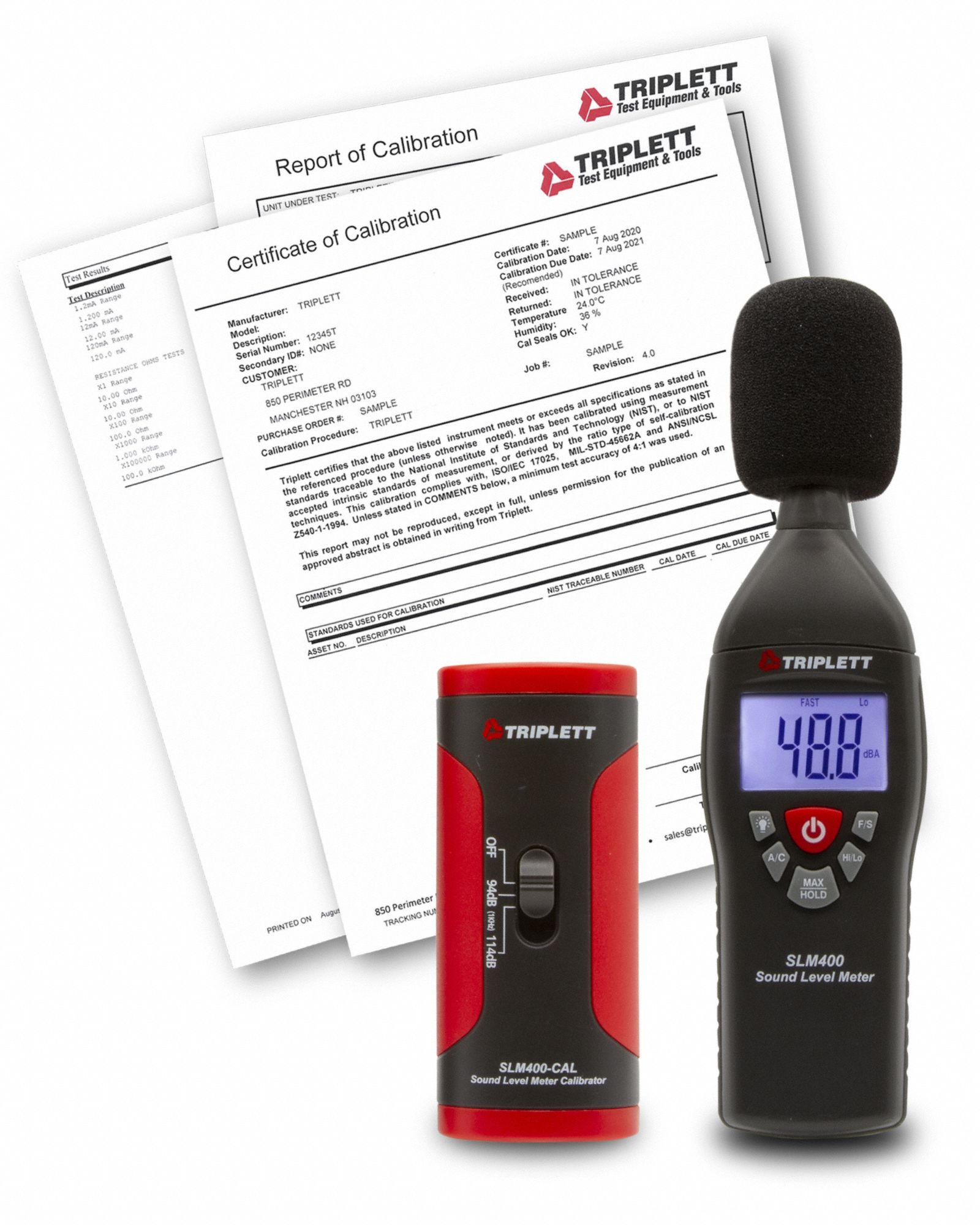 TRIPLETT, 35 dB to 130 dB, Included, Sound Level Meter - 783AR4|SLM400 ...