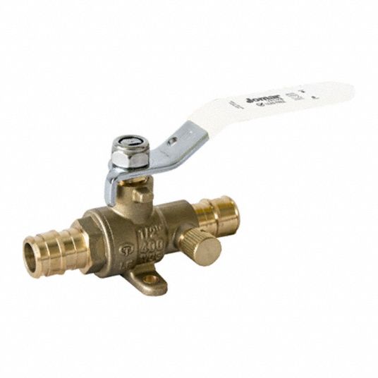 LF Brass Cold Exp PEX Vlve,w/Drain,1/2" - Grainger