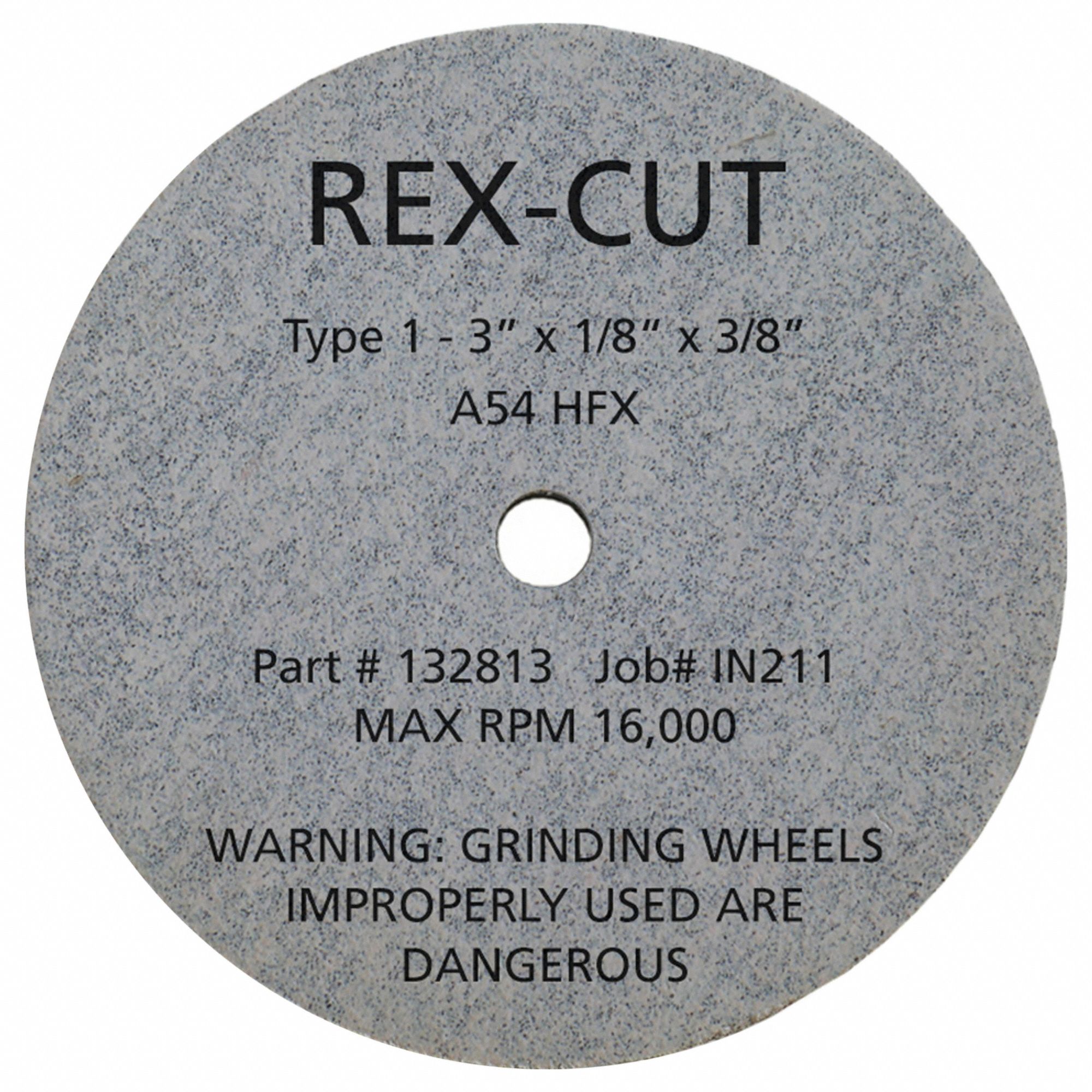 REX CUT, 3 in Dia, 3/8 in Arbor Hole, Abrasive Cut-Off Wheel - 39CW43 ...