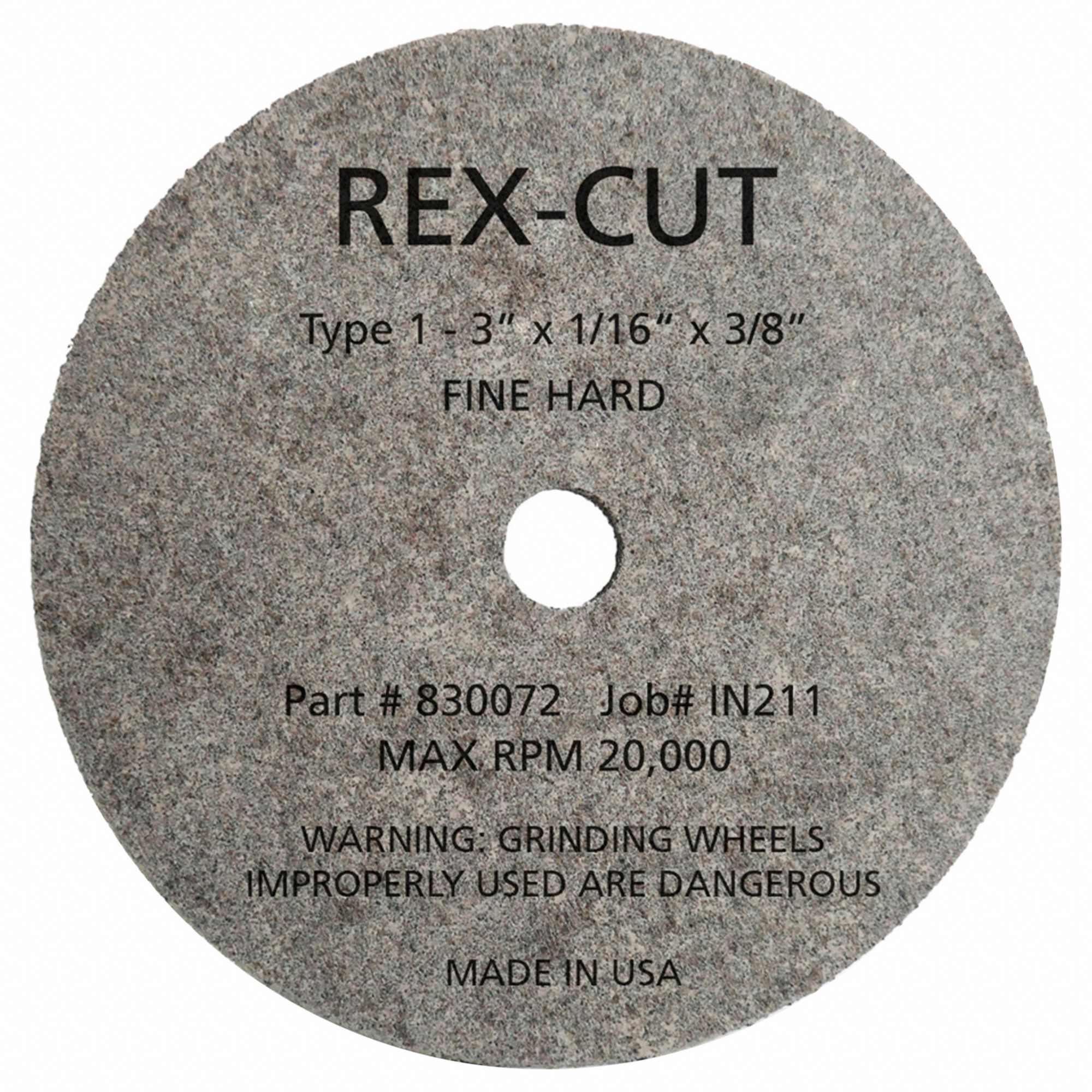 REX CUT, 3 in Dia, 3/8 in Arbor Hole, Abrasive Cut-Off Wheel - 39CW37 ...