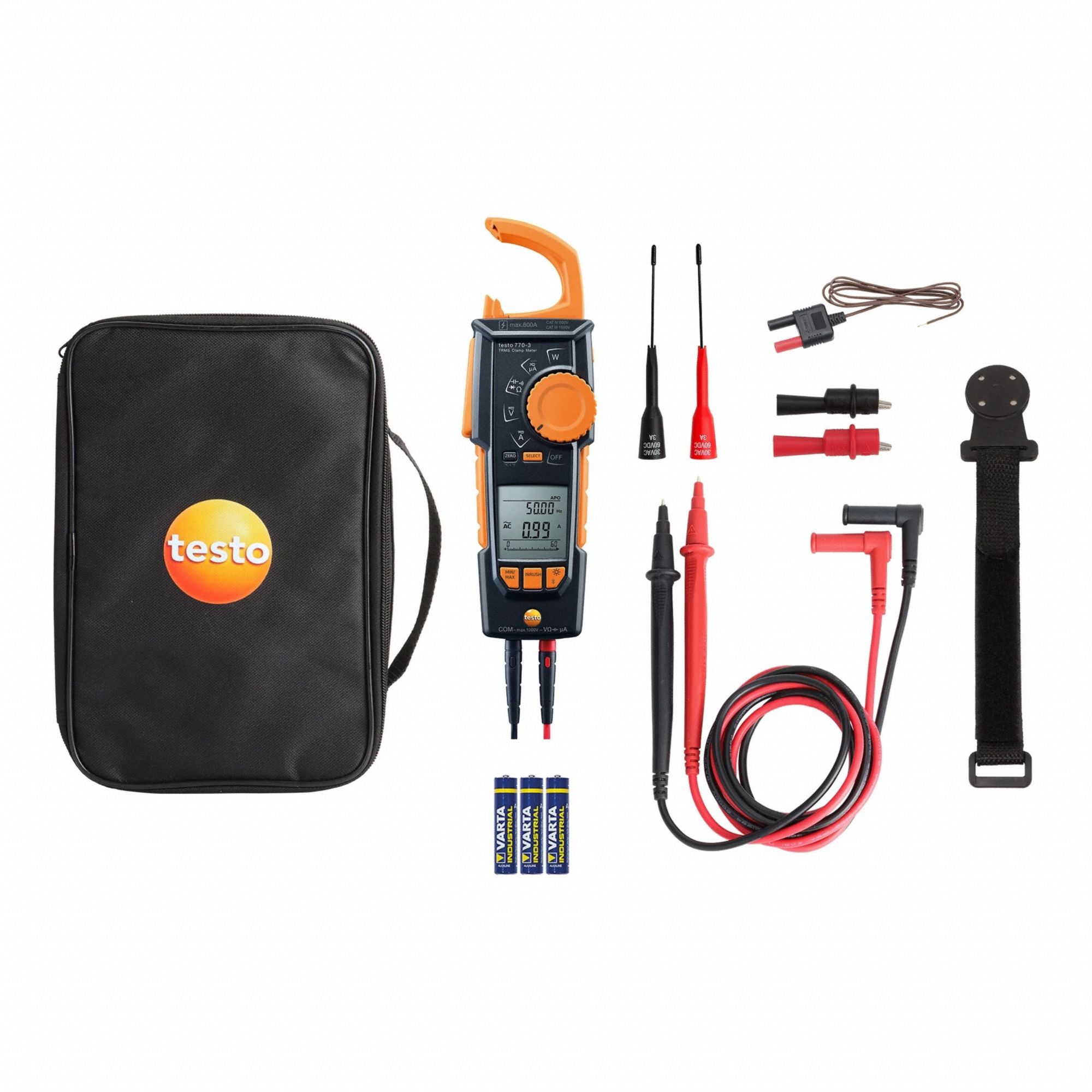 TESTO, TRMS, Bluetooth Compatible, Digital Clamp Meter - 834CW6|0590 ...