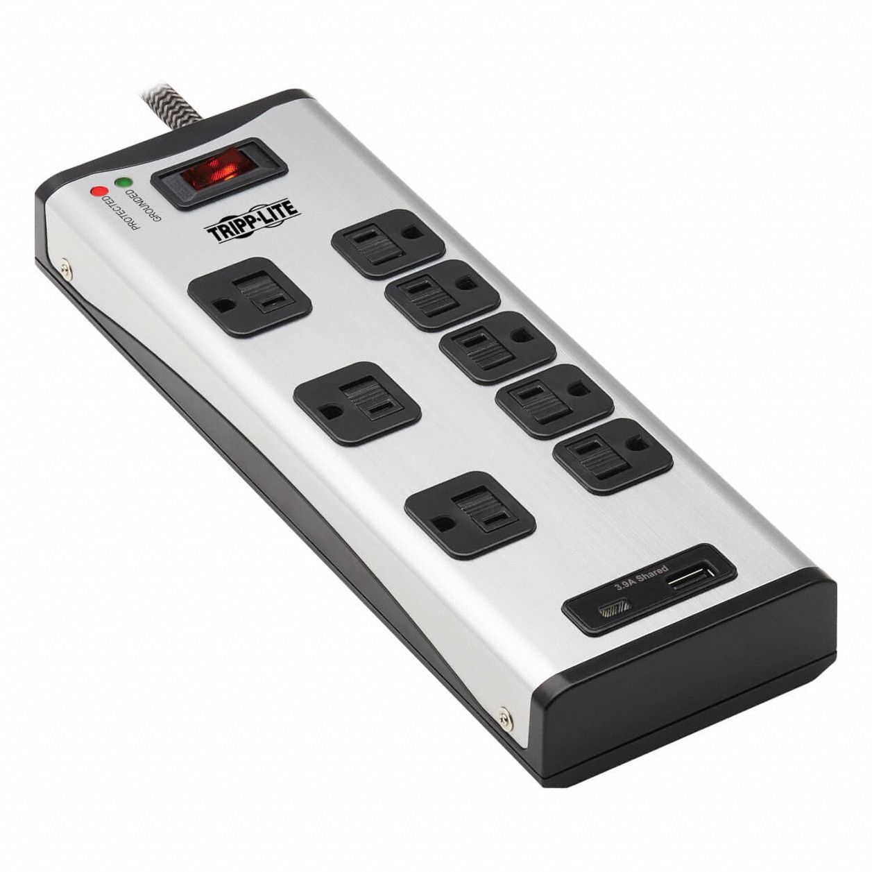 TRIPP LITE, 8 Outlets, NEMA 5-15R, Surge Protector - 816TE8|TLM88USBC ...