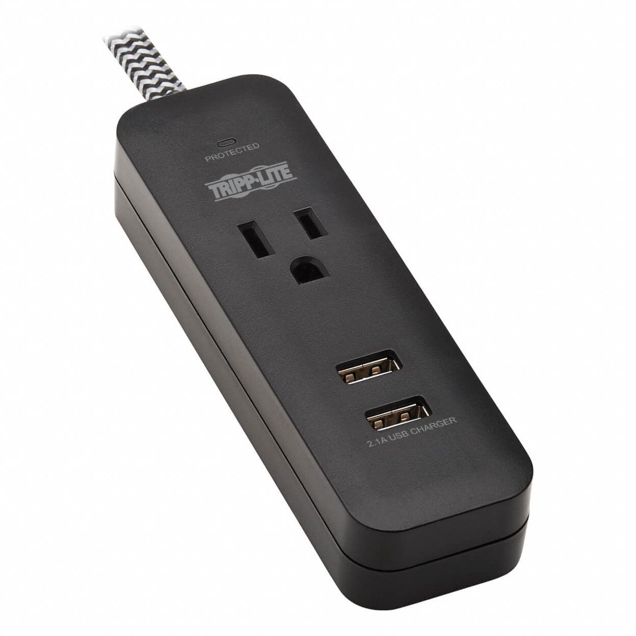 TRIPP LITE, 1 Outlets, NEMA 5-15R, Surge Protector - 816TG1|TLP104USB ...