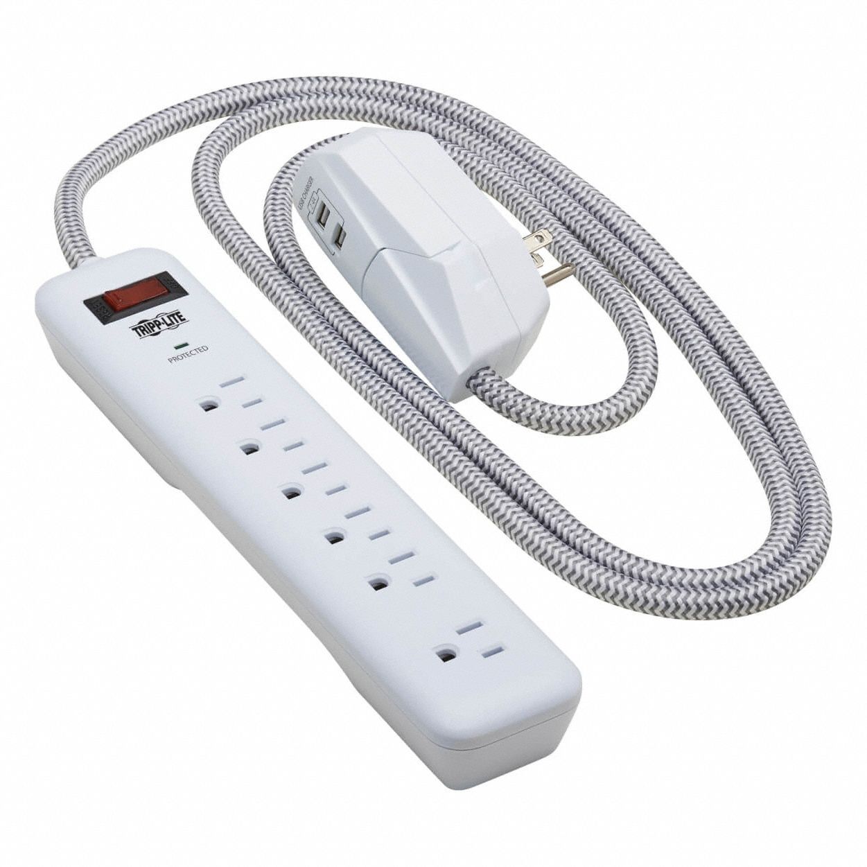 TRIPP LITE, 7 Outlets, NEMA 5-15R, Surge Protector - 816TG3|TLP616USB ...