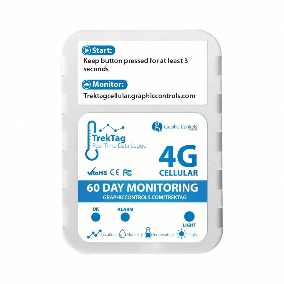 GRAPHIC CONTROLS, 0%to 85% Relative Humidity Measured, -4°F to 140°F, Data Logger - 829PD8 ...