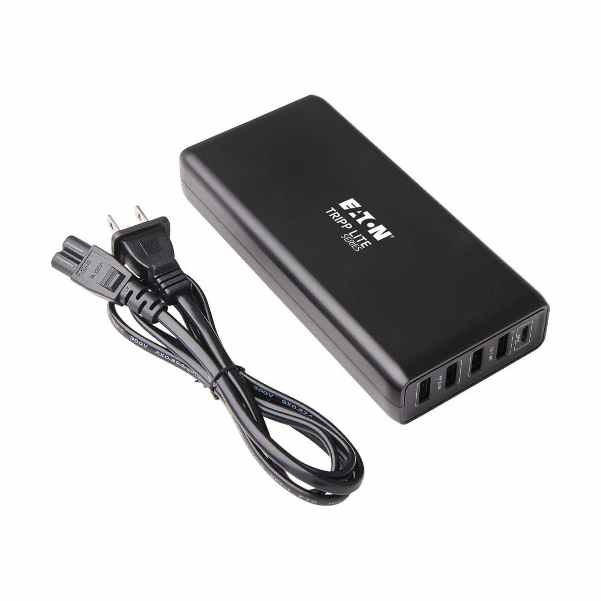 EATON TRIPP LITE, (4) USB A Ports/USB C Port, Power Cord, Device ...