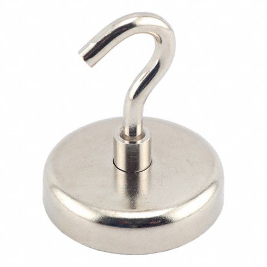 Neodymium, Encased with Hook, Rare Earth Magnet - 841X64|NACK189 - Grainger