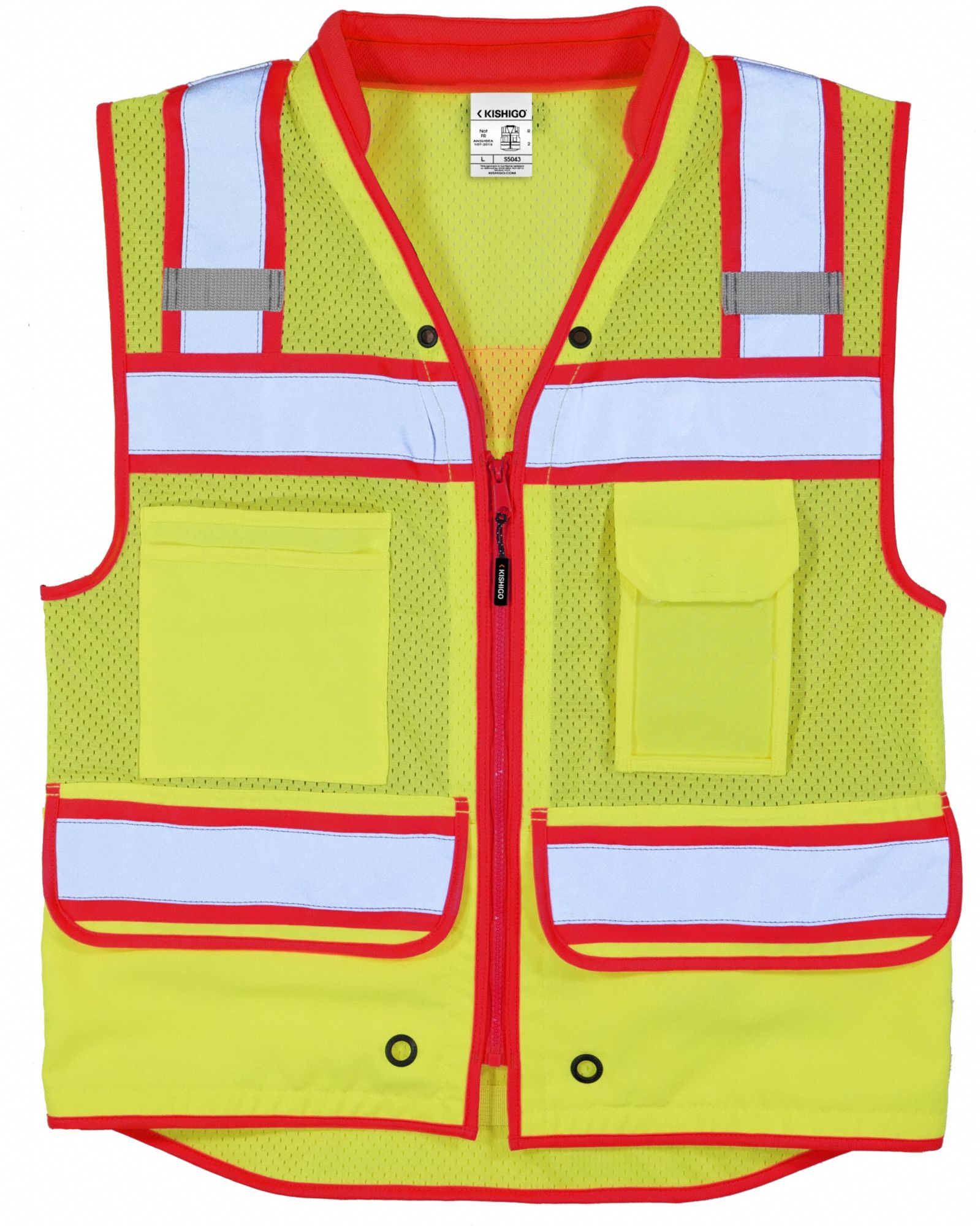 KISHIGO, ANSI Class 2, U, Surveyor Vest - 825NK8|S5043-2X - Grainger