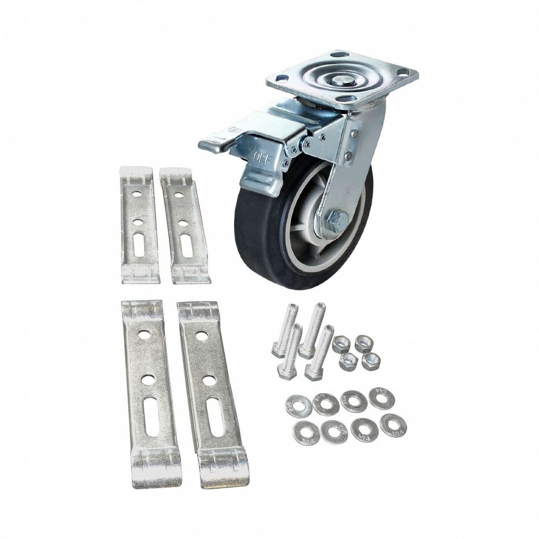 FLEXPIPE, Caster Kit, Silver/Gray, Caster Kit - 842VR0|W-6PSB-KIT ...