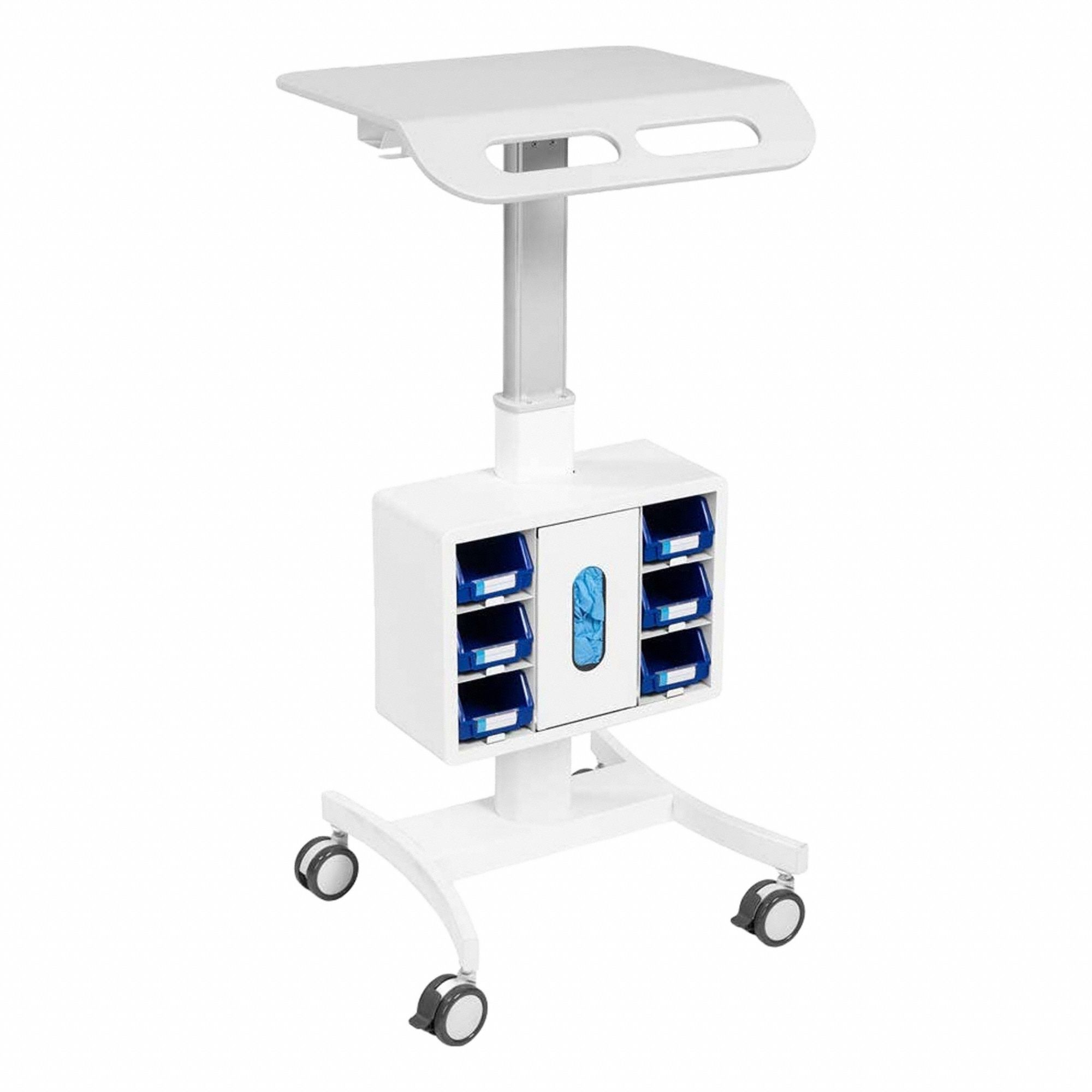 LUXOR, Steel, (2) Swivel/(2) Swivel with Brake, Medical Laptop Cart ...