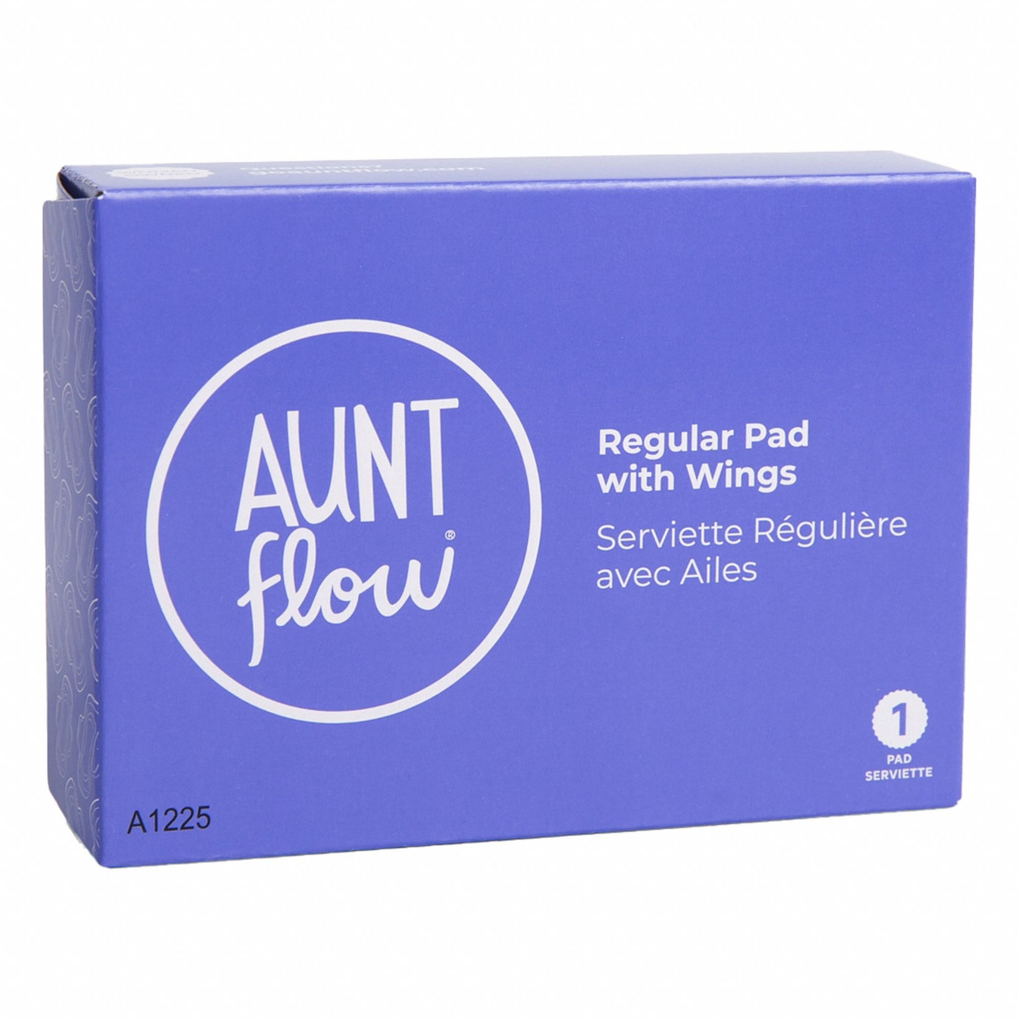 AUNT FLOW, Regular, Polyethylene, Sanitary Napkin with Wings - 869LA4|PADS-VIS-BOX-250 - Grainger