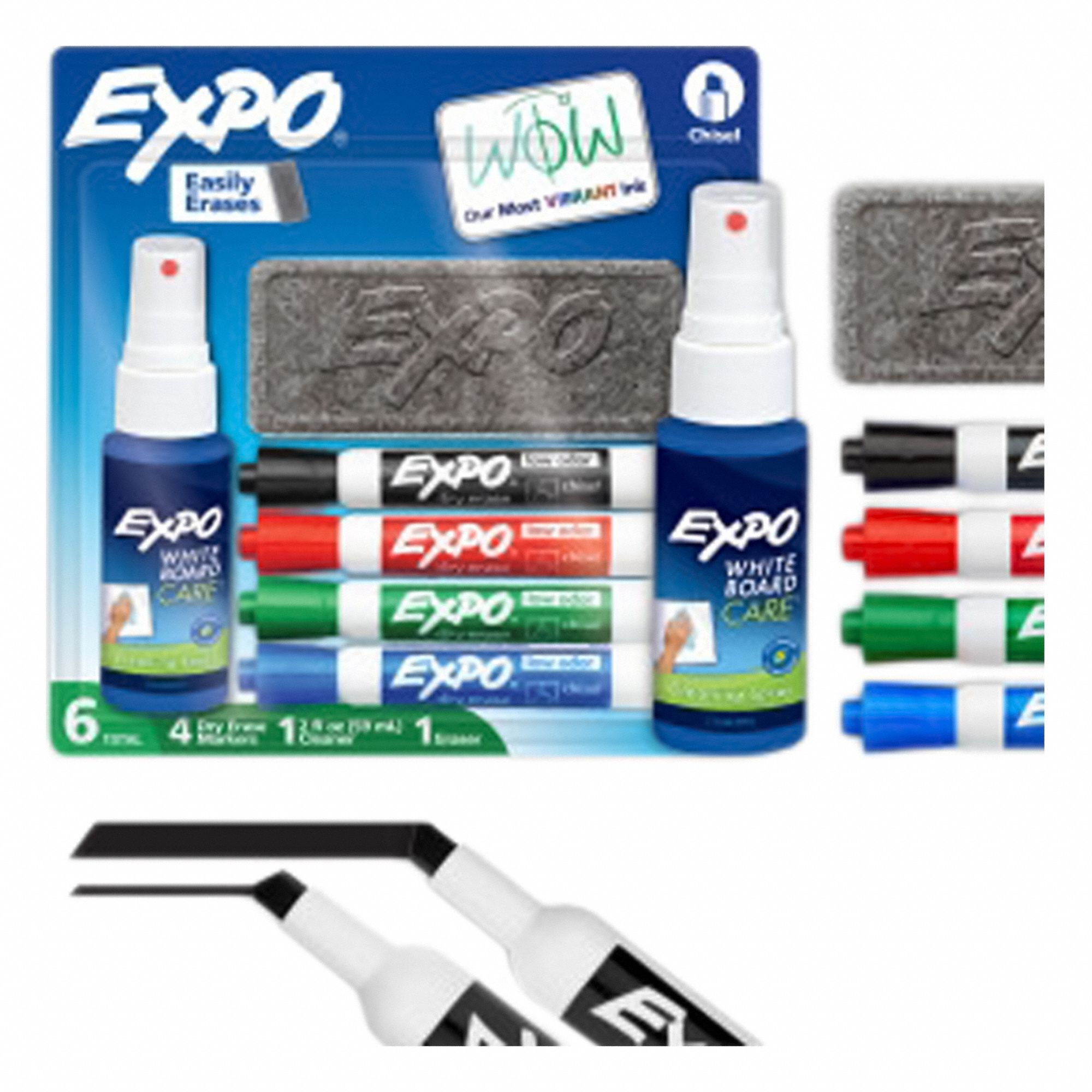 EXPO, Assorted, Black/Blue/Green/Red, Dry Erase Marker Set - 878UH5 ...