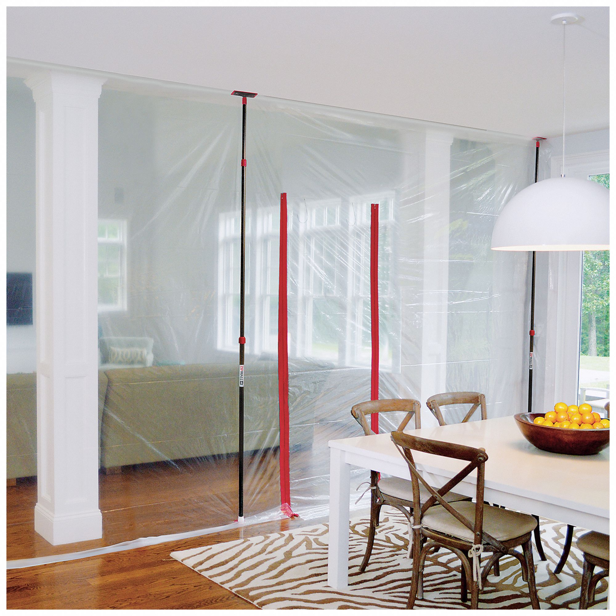 ZIPWALL Dust Barrier System: Telescoping, 4.16 ft Min Extension Ht, 10 ...