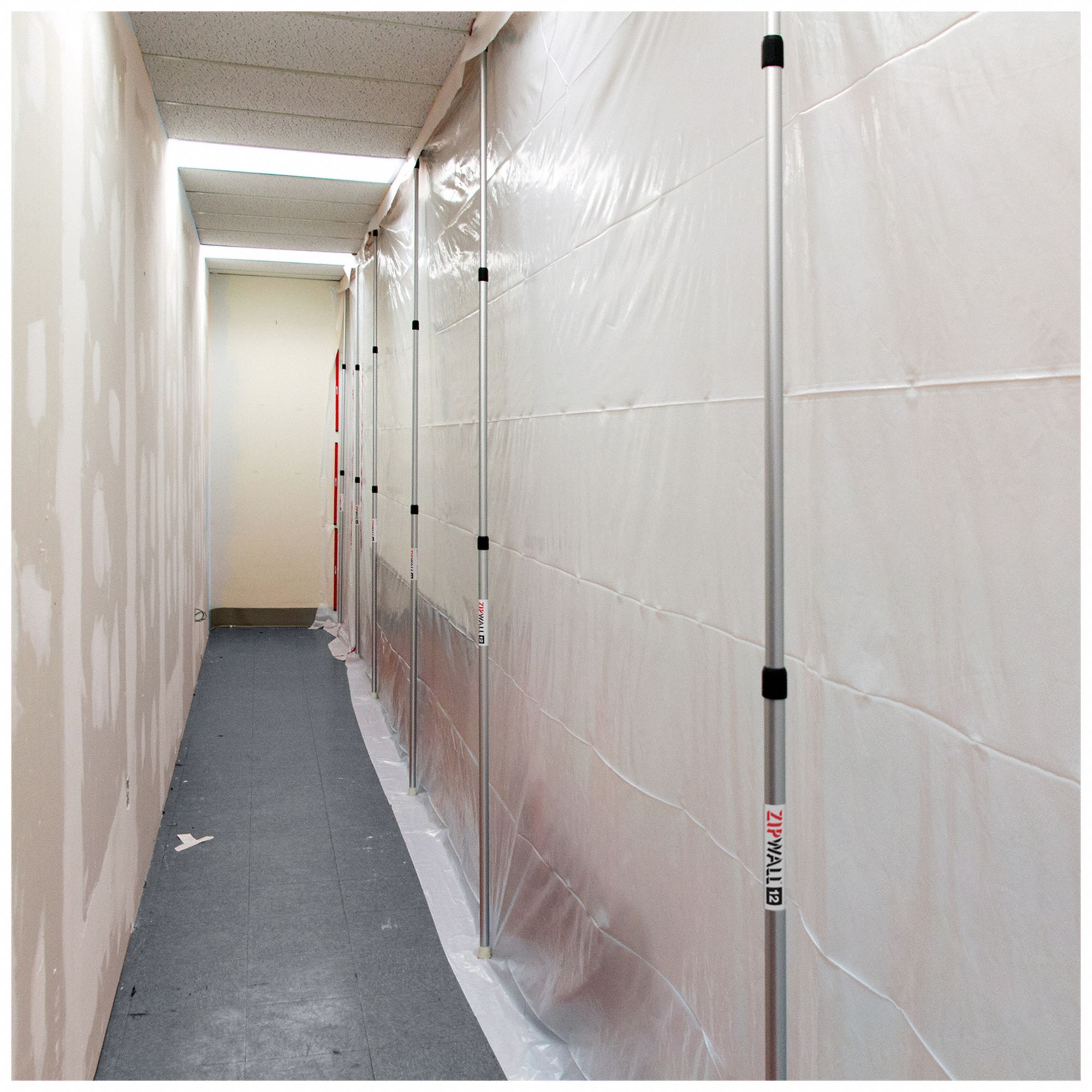 ZIPWALL Dust Barrier System: Telescoping, 4.58 ft Min Extension Ht, 12 ...